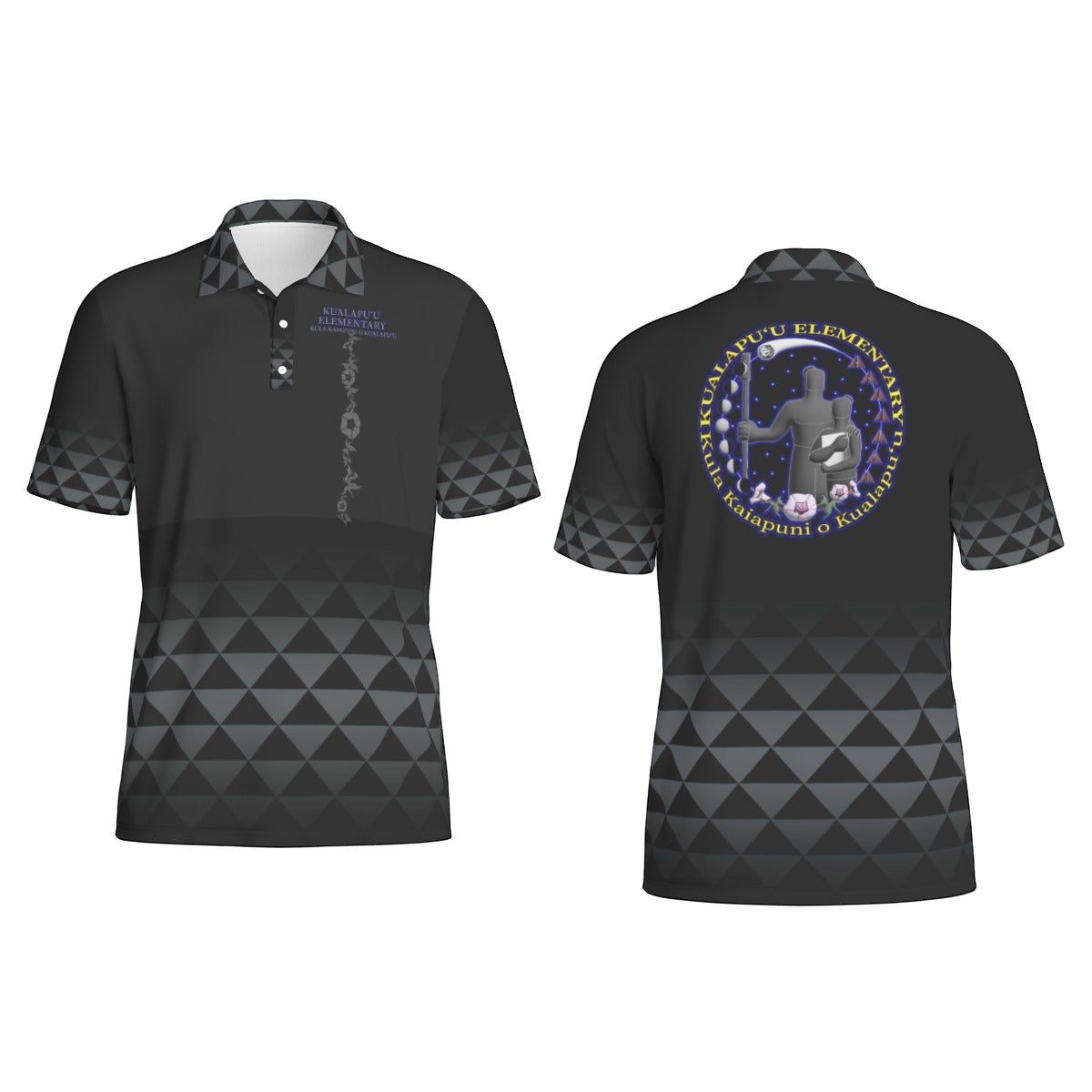 Kualapuu School Dri-Fit Mesh Polos - Black | BUJIFIED HAWAII LLC